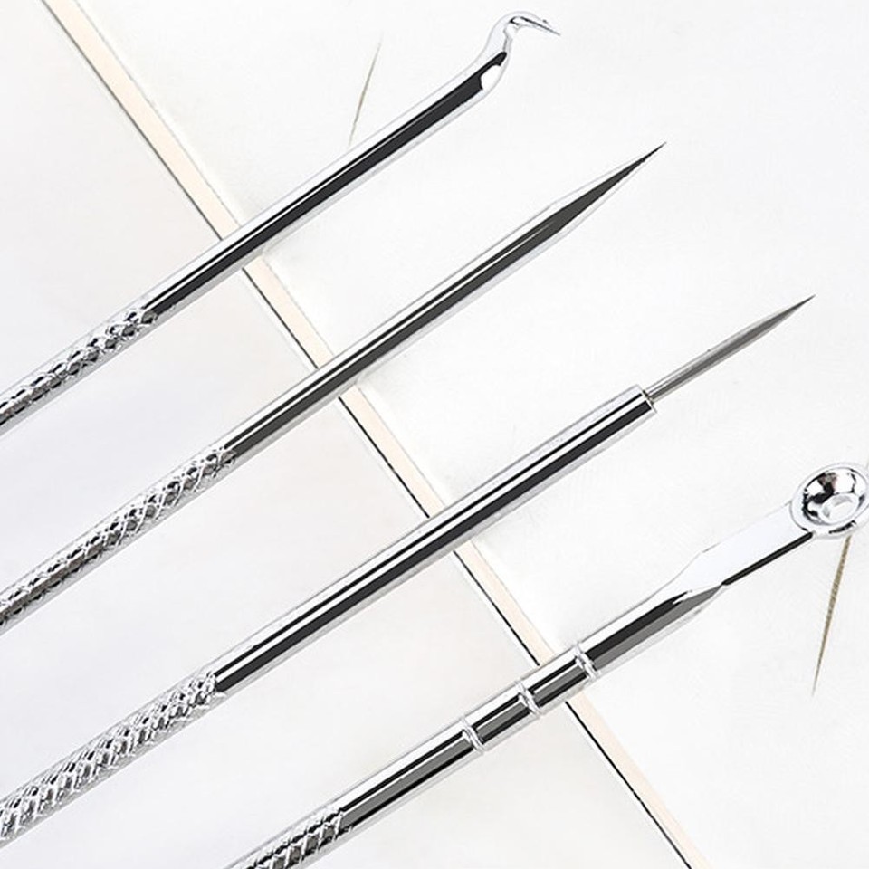 4Pcs Stainless Steel Comedone Extractor Tool Acne Removal Blackhead Rem ...