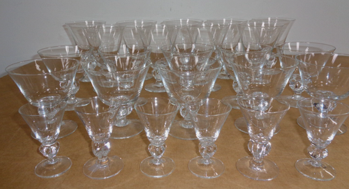 Lot of 25 Vintage Seneca Glass Ingrid Clear Water Stem & cordial ...