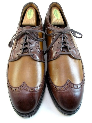 NEW Allen Edmonds "WILLIAM" Wingtip SPECTATOR Dress Shoe 9 D Walnut ...