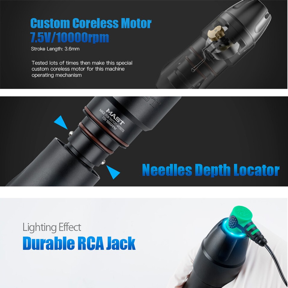 Mast Tour Pro Rotary Tattoo Pen Permanent Makeup Machine Wireless ...