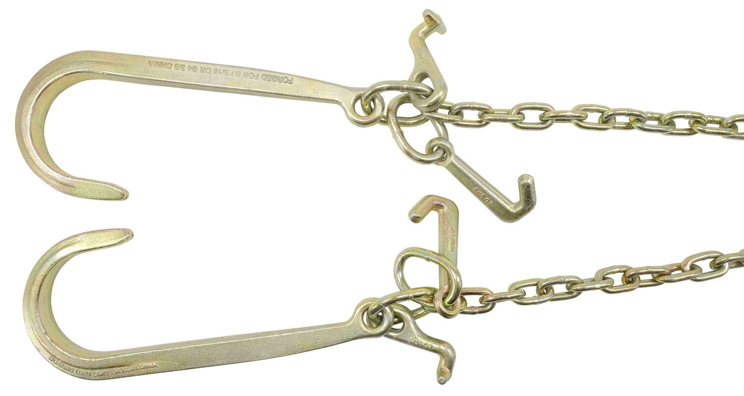 Snatch Block Shackle & Chain Anchor, V Chain Bridle w/ J Hook, 4 Tire ...