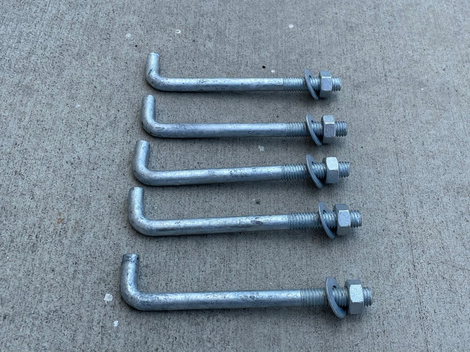 Sandbaggy 1/2" x 6" Threaded Concrete Anchor L-Bolts - Hot Dipped ...