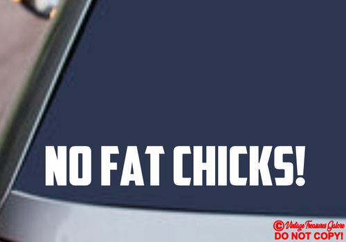 NO FAT CHICKS VINYL DECAL STICKER WINDOW WALL CAR BUMPER JDM EURO DOPE ...