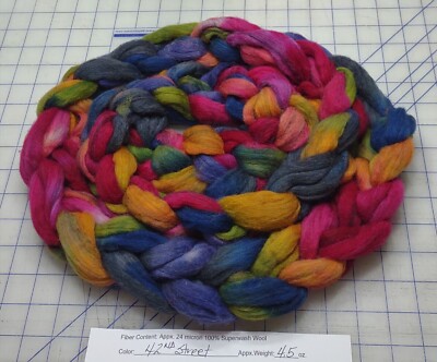 Superwash Wool Sliver Roving Spinning Handpainted USA NWT Water 42nd ...