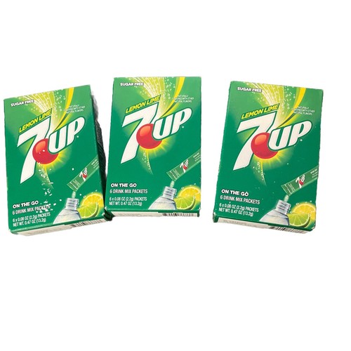7up Lemon Lime ~ Packets ~ Sugar Free ~ Drink Mix ~ 3 Pack Exp. 02/2026 ...
