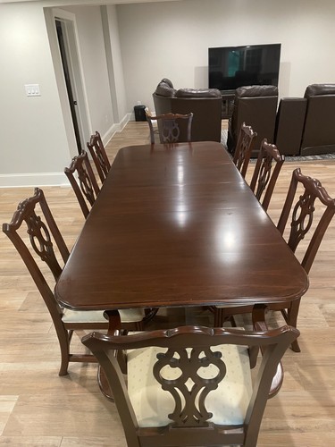 Ethan Allen Chippendale Cherry Wood Formal Dining Room Set | eBay