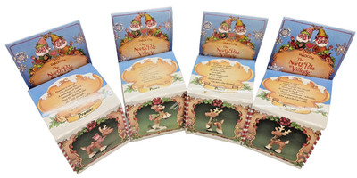 Enesco North Pole Village Reindeer Set/4 Prancer, Prince, Cupid, Dasher ...