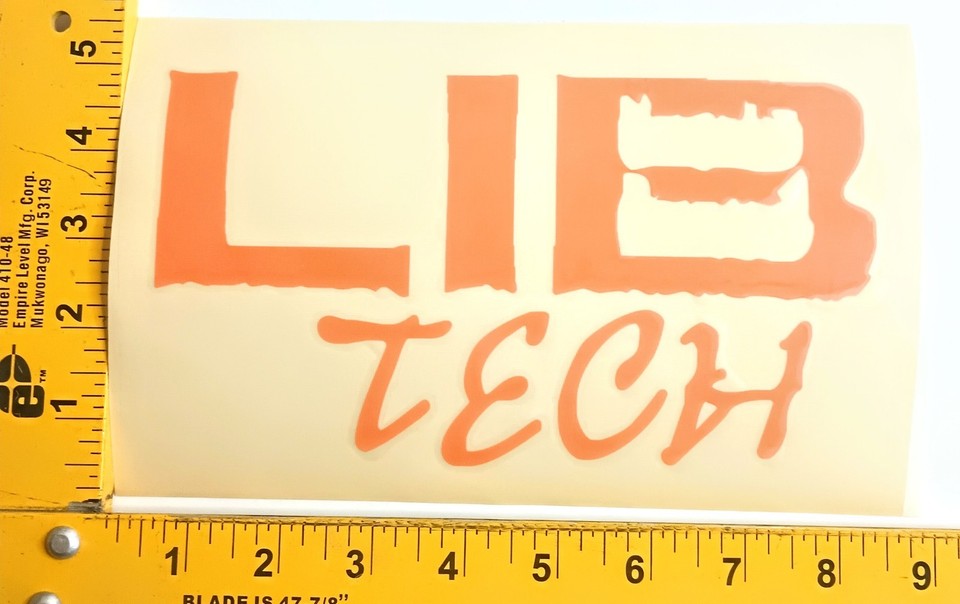 LIB TECH Snowboards Die Cut Logo Sticker 2000s Y2K New 5" x 9" Orange ...