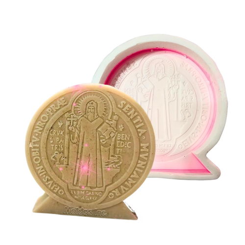3D Silicone Mold Saint Benedict Medal – Candle Resin Craft Medalla de ...