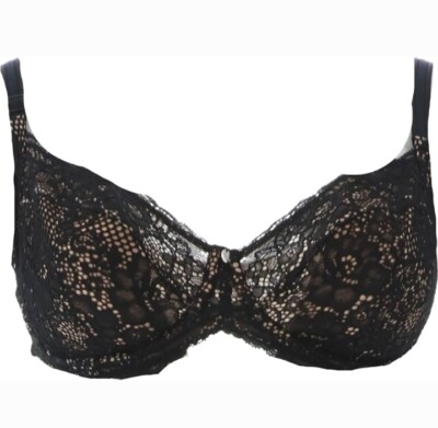 Curvy Couture 40D Beautiful Bliss Lace Unlined Bra Black # 656-720 40 d ...