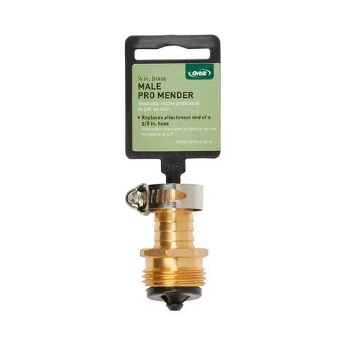 Orbit 58113 Brass Shank Barbed 5/8 in Garden Hose Male Mender with ...