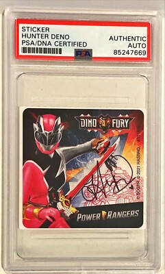 Hunter Deno Power Rangers Dino Fury Pink Ranger Signed Auto Sticker 2x3 ...