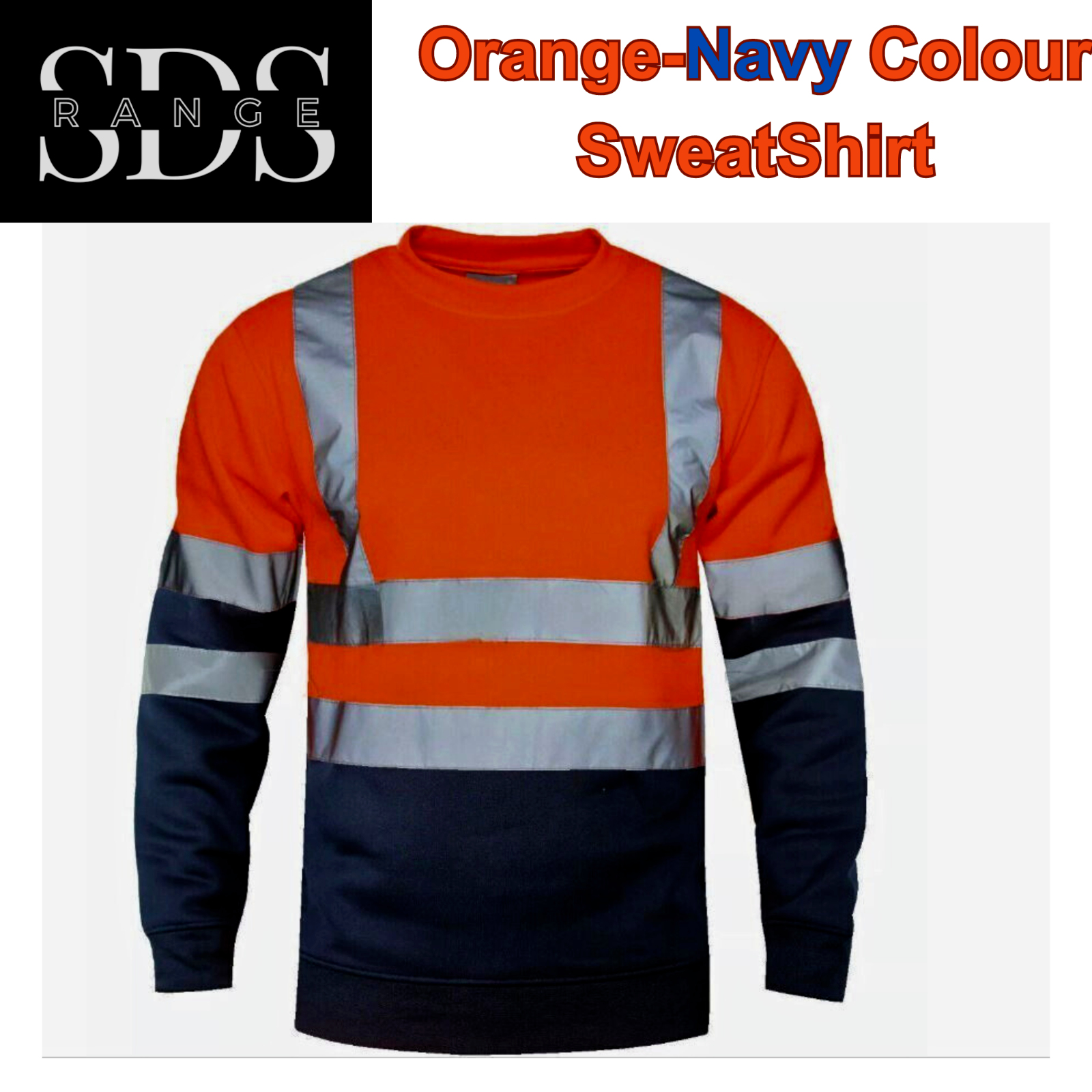 Hi Viz Vis High Visibility Crew Neck Sweatshirt Work Safety Fleece ...