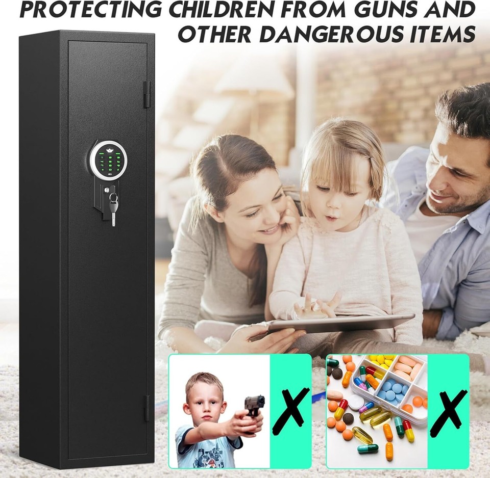 3-5 Rifle Gun Safe, Digital Gun Safe for Rifle and Pistol with Quick ...