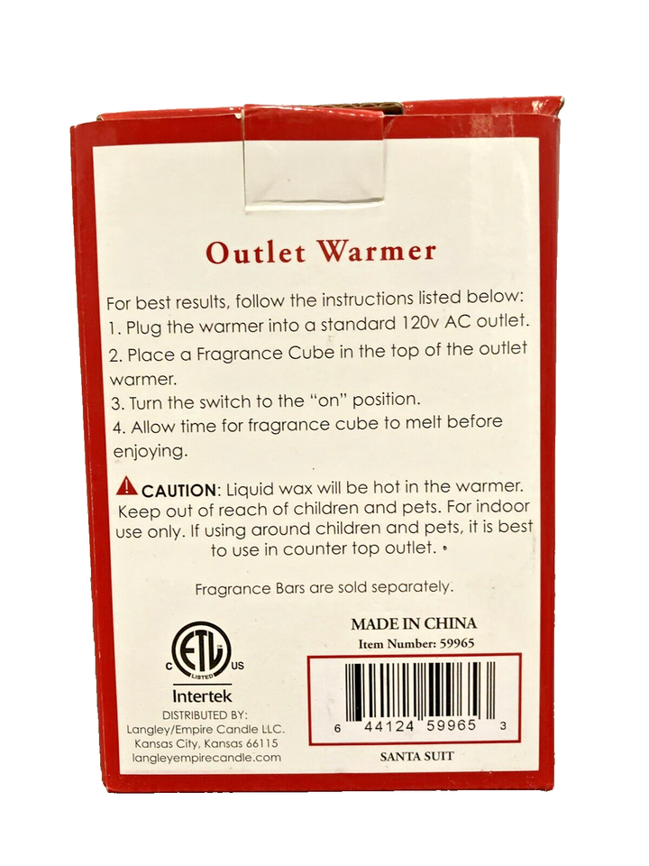 Tuscany Candle Plug In Outlet Warmer / Wax Melt Christmas Santa Claus ...