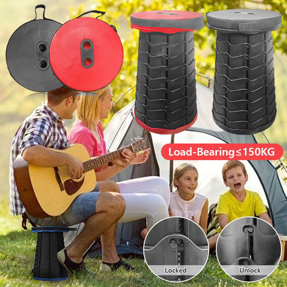 Adjustable Folding Stool Portable Telescoping Seat Camping Outdoor ...
