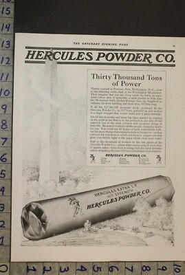 1918 HERCULES POWDER DYNAMITE POTOMAC PARK WASHNGTON DC MONUMENT TNT AD ...