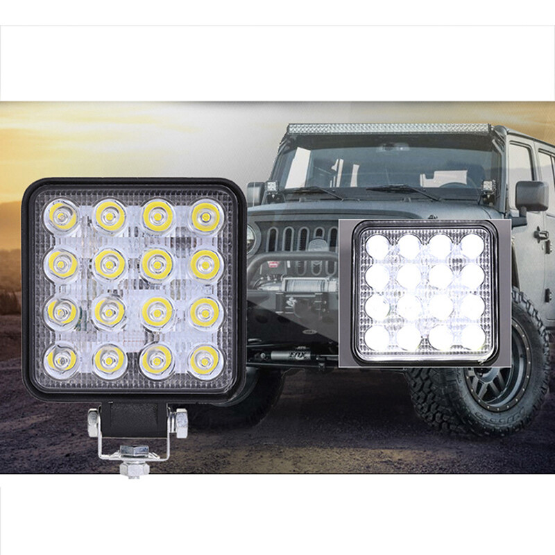 48W Square Fog lights Car lamp Diode LED Headlights Truck Driving ...