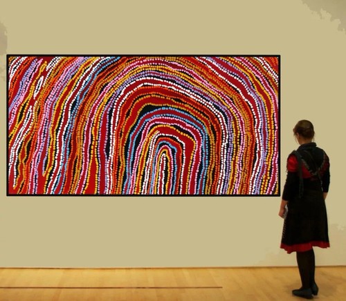 Huge 190cm by 90cm Original Dot Painting On Canvas, Aboriginal Style | eBay