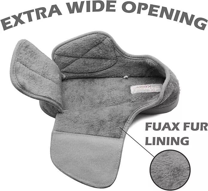 Mens Dr Keller Slippers Wide Fit Orthopaedic Memory Foam Diabetic ...