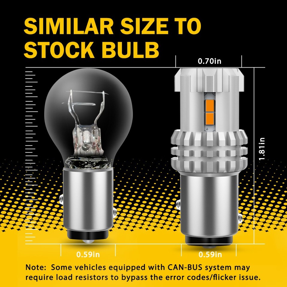 LED 1157 7528 Turn Signal Marker Parking Light Bulb Amber Yellow ...
