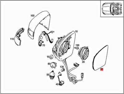 Genuine MERCEDES X222 A205 A217 C205 C217 C238 C253 Mirror glass ...