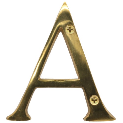 LARGE SOLID BRASS NUMBERS LETTERS WITH SCREWS 3/75mm House Home Front ...
