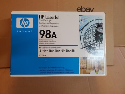 HP 98A (92298A) Black Toner Cartridge New Open Box 88698005668| eBay