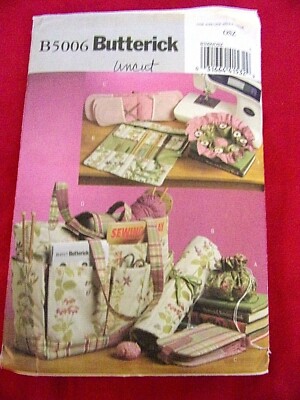 UNCUT BUTTERICK #5006 SEW AND KNITTING TOTES SEWING PATTERN 7 DESIGNS ...