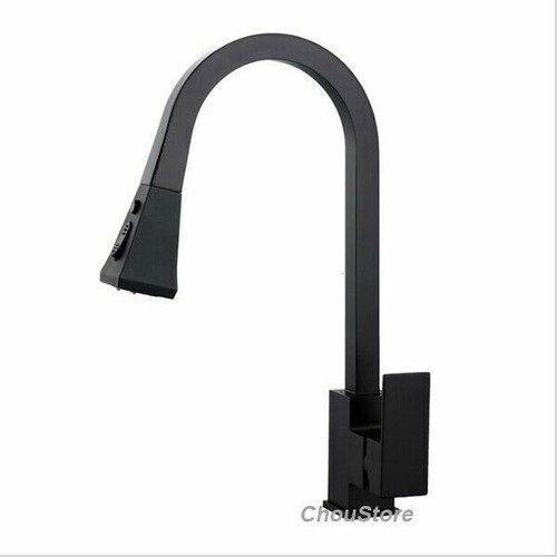 Modern Swivel Spout Square Kitchen Sink Faucets Single Handle Pull Out ...