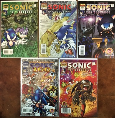 LOT 74: SONIC The HEDGEHOG Comic Books #90 91 93 100 102 ~ 2001 Bagged ...