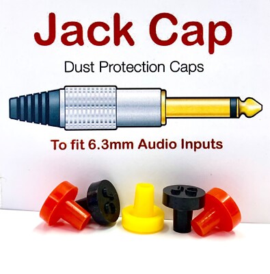 JACKCAP GIG READY 6.3mm 1/4in XLR Dust Plug Cover Audio Keyboard Mixer ...