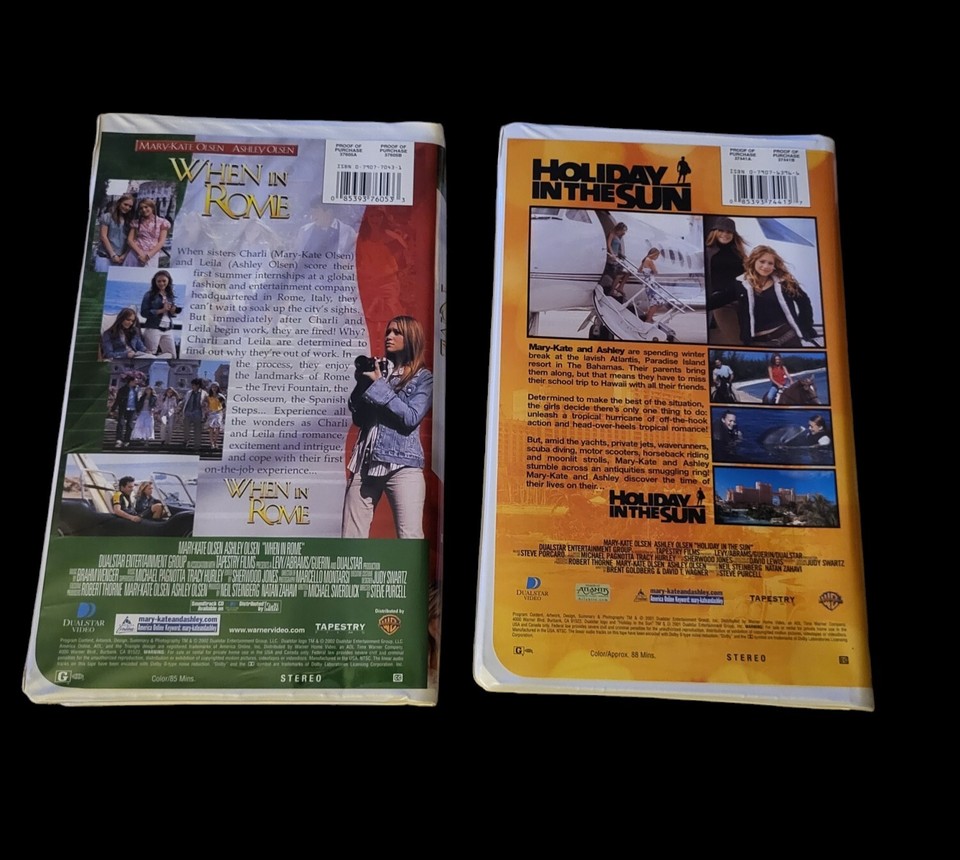 Holiday In The Sun (VHS, 2001) When in Rome (VHS, 2002) Olsen Twins ...