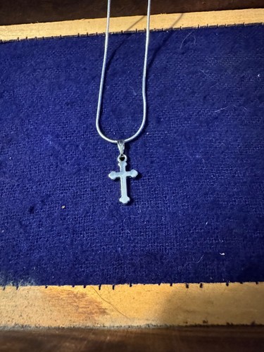 20 inch 925 Sterling Silver rope chain with cross pendant 10% to ...