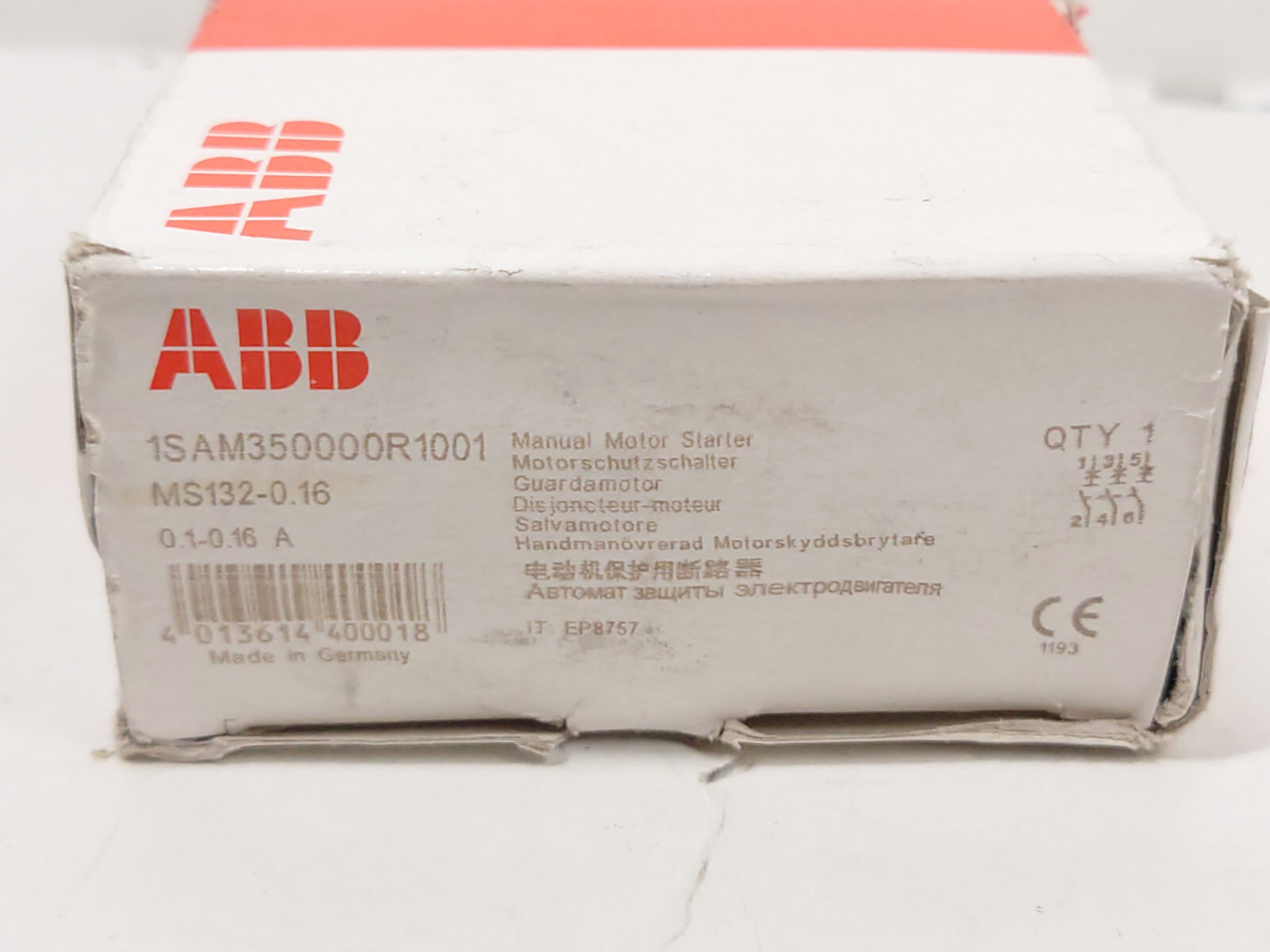 ABB Manual Motor Starter MS132-0.16 for sale online | eBay
