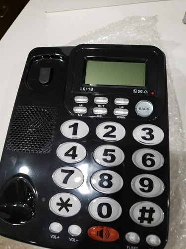 Large Button Corded Telephone Black Speakerphone Caller ID | eBay
