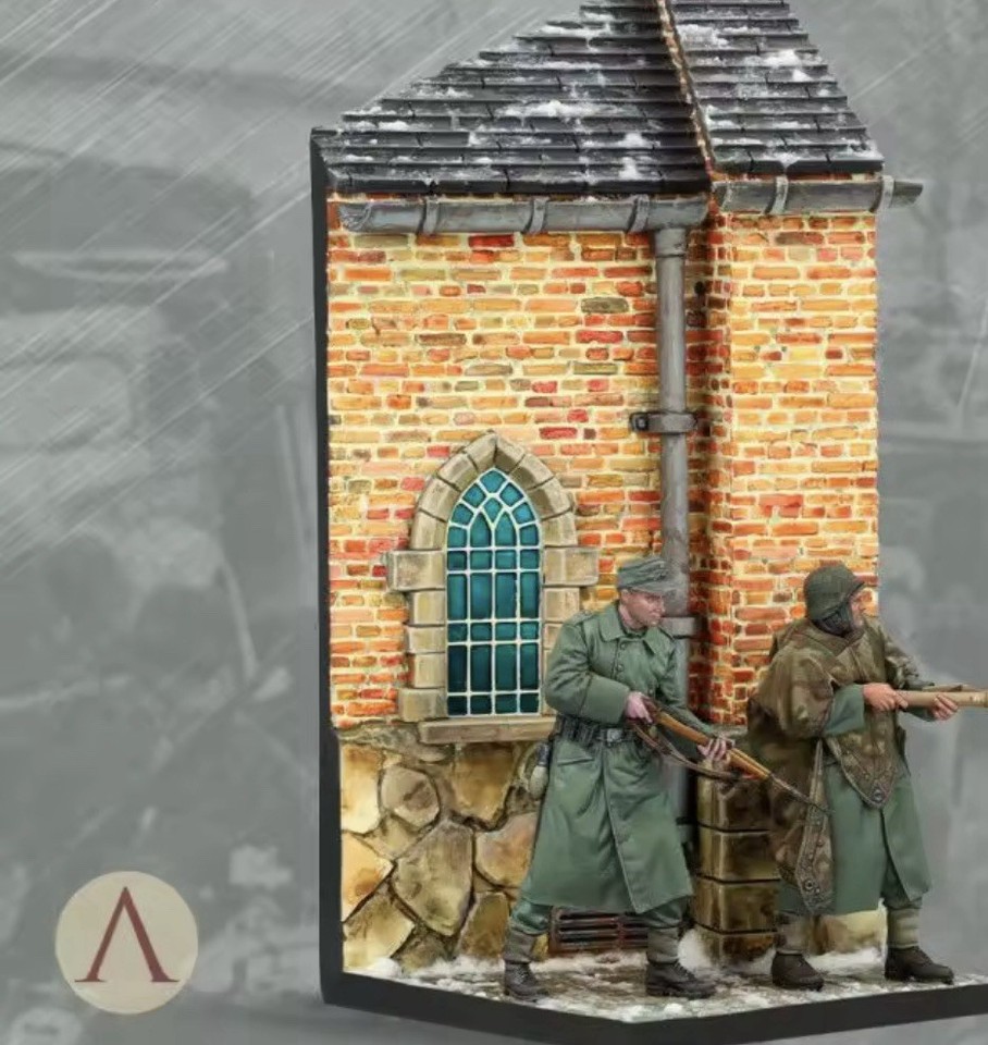 1/35 WW2 GERMAN INFANTRY TANKHUNTER DIORAMA X2 FIGURES PLUS SCENERY UK ...