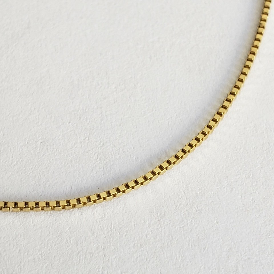 14k yellow GOLD box chain 18 inches long | eBay