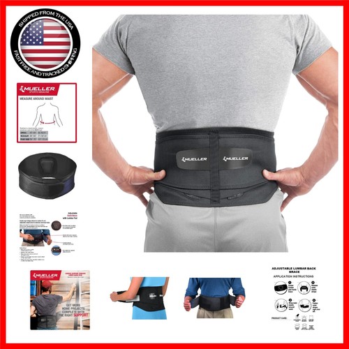 Adjustable Lumbar Back Brace for Pain Relief with Removable Pad - Black ...
