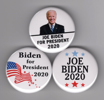JOE BIDEN For President 2020 buttons set campaign election 1-1/2" pin ...