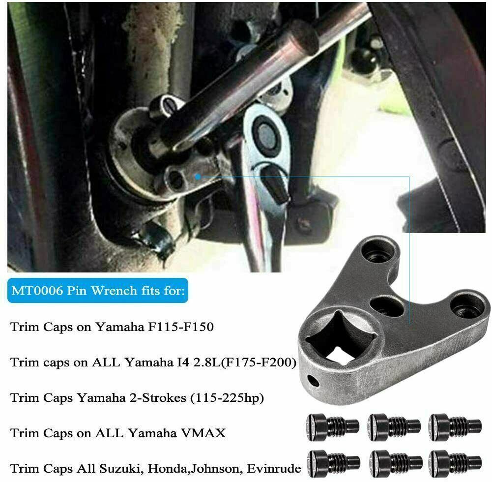 115225FS Power Trim Tilt Seal Kit for Yamaha & Trim Pin Wrench MT0006 ...