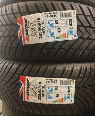 2X NEW AVON AS7 235/60 ZR18 XL 107V ALL SEASON CAR/SUV 235 60 18 ...
