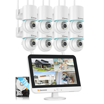 Jennov 10CH NVR 5MP Wireless Security Camera System WiFi Outdoor Audio ...