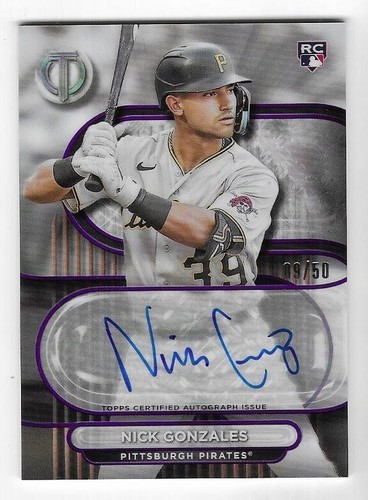 Nick Gonzales 2024 TOPPS TRIBUTE MLB ROOKIE AUTOGRAPH CARD Pirates AUTO ...
