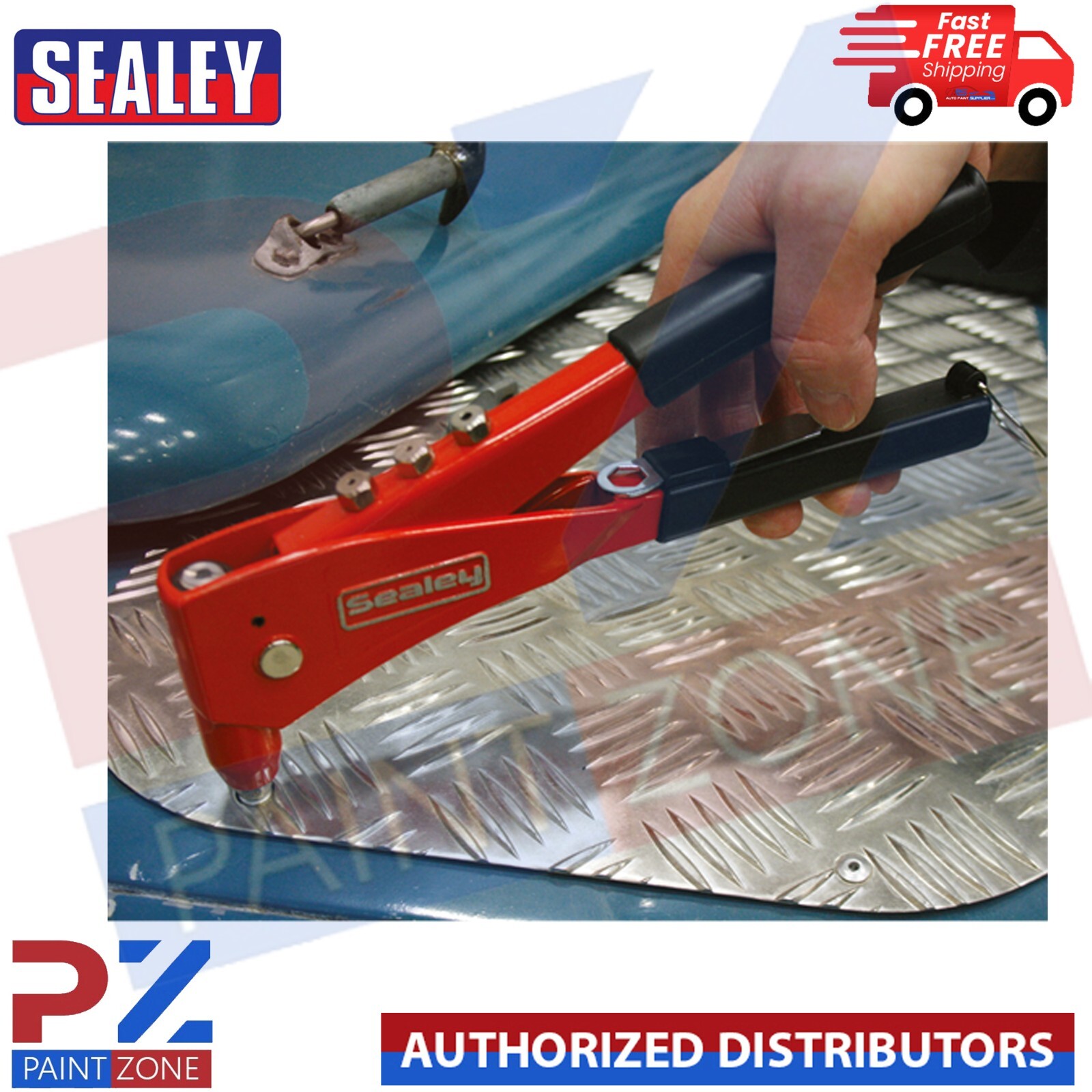 Sealey AK99 Heavy Duty Hand Pop Rivet Riveter Gun Plus 2.4mm,3mm,4mm ...