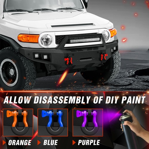 For 07-2014 1st Gen FJ Cruiser Front Bumper w/Winch Plate &5xLED Lights ...