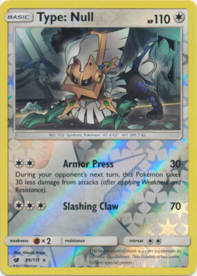 Pokemon - Type: Null - 89/111 - Holo Rare - Reverse Holo - Sun & Moon ...