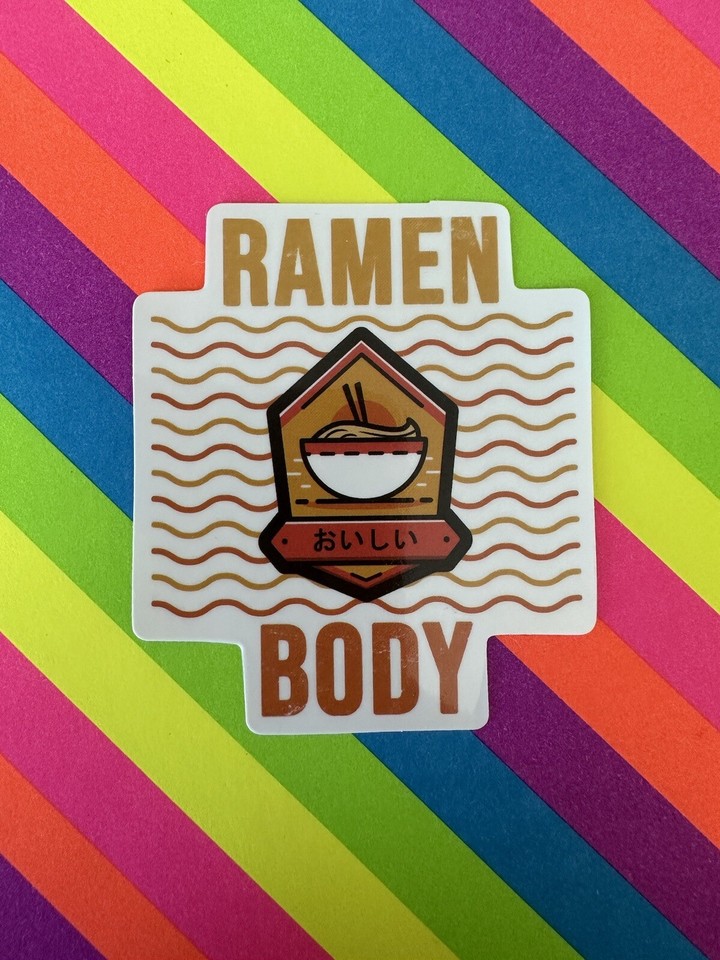 Ramen Body Noodles Chopsticks Sticker Vinyl Decal Skateboard Laptop ...