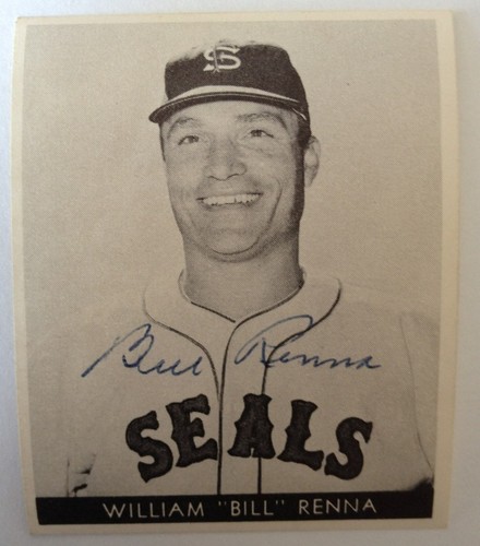 1957 Golden State Dairy, SF Seals PCL Baseball Card - Bill Renna ...