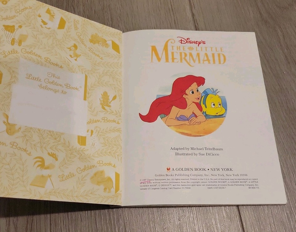 NEW Vtg Disney Little Mermaid Golden Book & Sing Along Under The See ...
